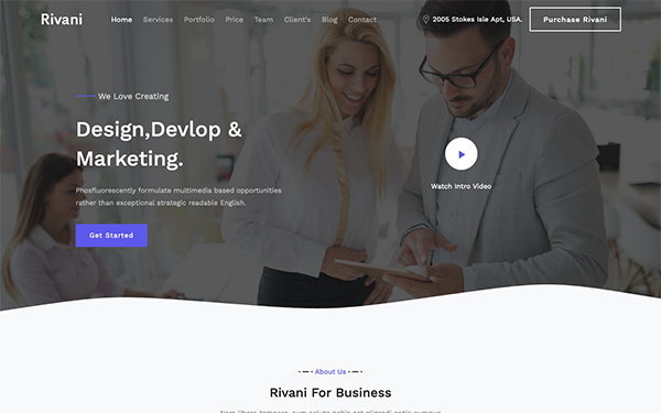 Rivani - Responsive One Page Template by Webonzer